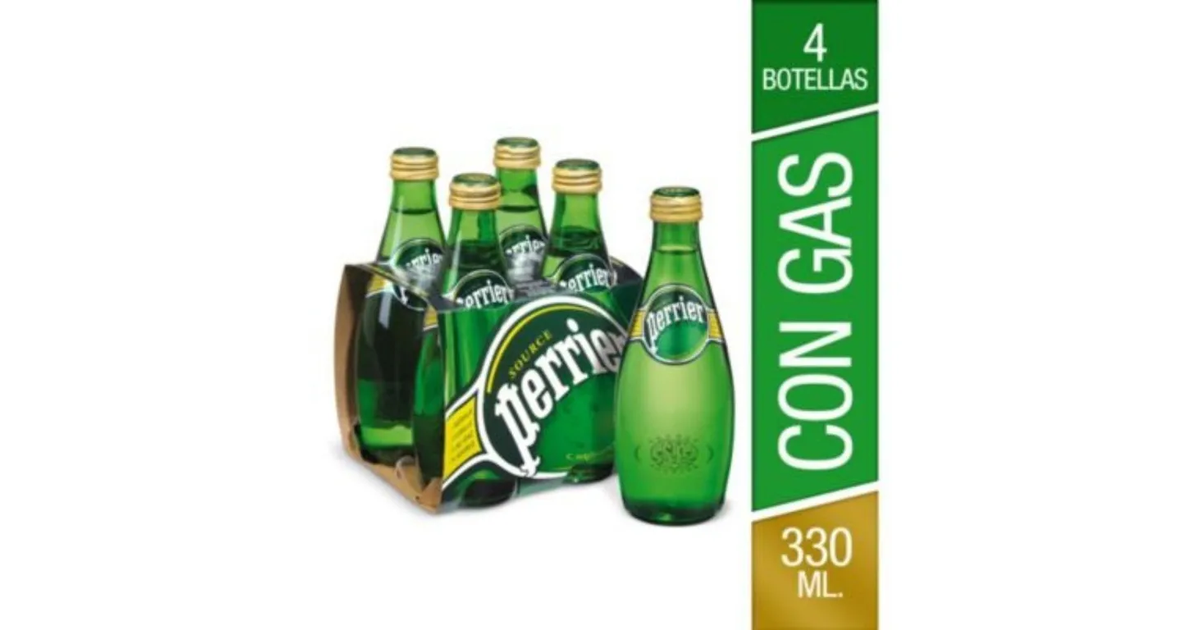 PERRIER Agua Mineral Con Gas (4 un. / 1320 mL.) | SoloTodo.cl