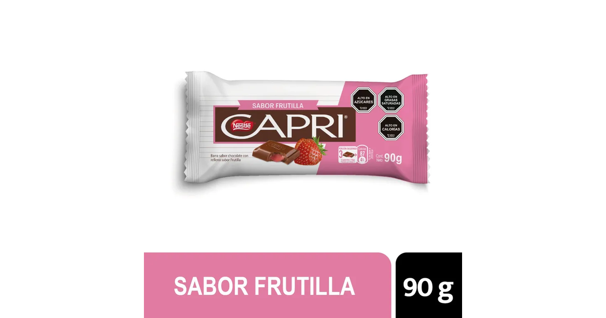 CAPRI Chocolate en Barra Relleno Sabor Frutilla (90 g.) | SoloTodo.cl