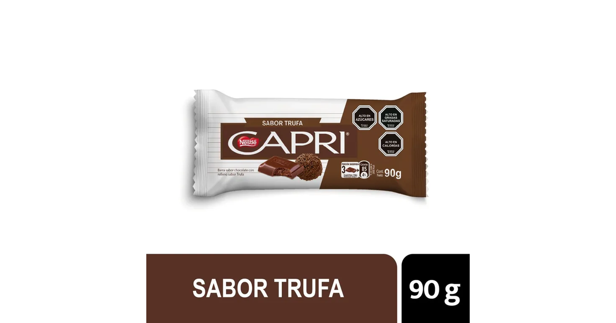CAPRI Chocolate en Barra Relleno Sabor Trufa (90 g.) | SoloTodo.cl
