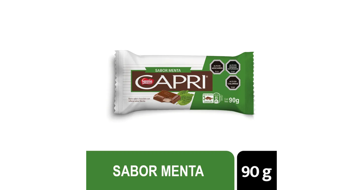 CAPRI Chocolate en Barra Relleno Sabor Menta (90 g.) | SoloTodo.cl