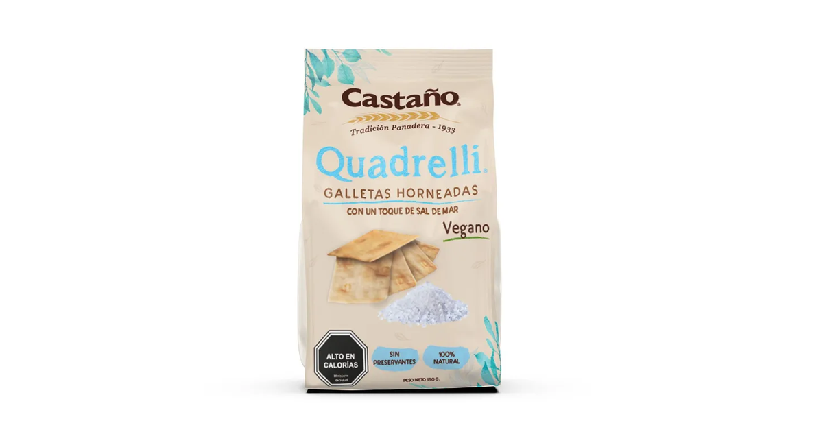 CASTAÑO Galleta Quadrelli con Sal de Mar (150 g.) | SoloTodo.cl