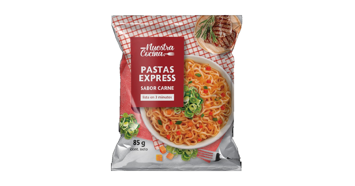 Nuestra Cocina Pasta express sabor carne (85 g.) | SoloTodo.cl