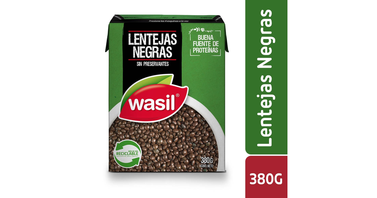 Wasil Lentejas negras tetra (380 g.) | SoloTodo.cl