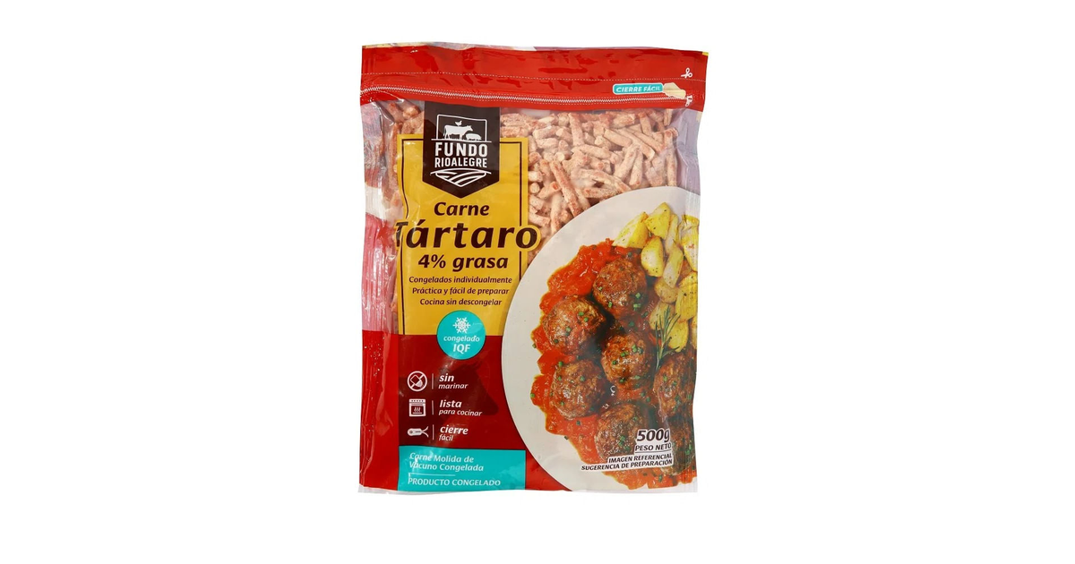 Fundo Rio Alegre Carne molida de vacuno tártaro congelado 4% grasa (500 ...