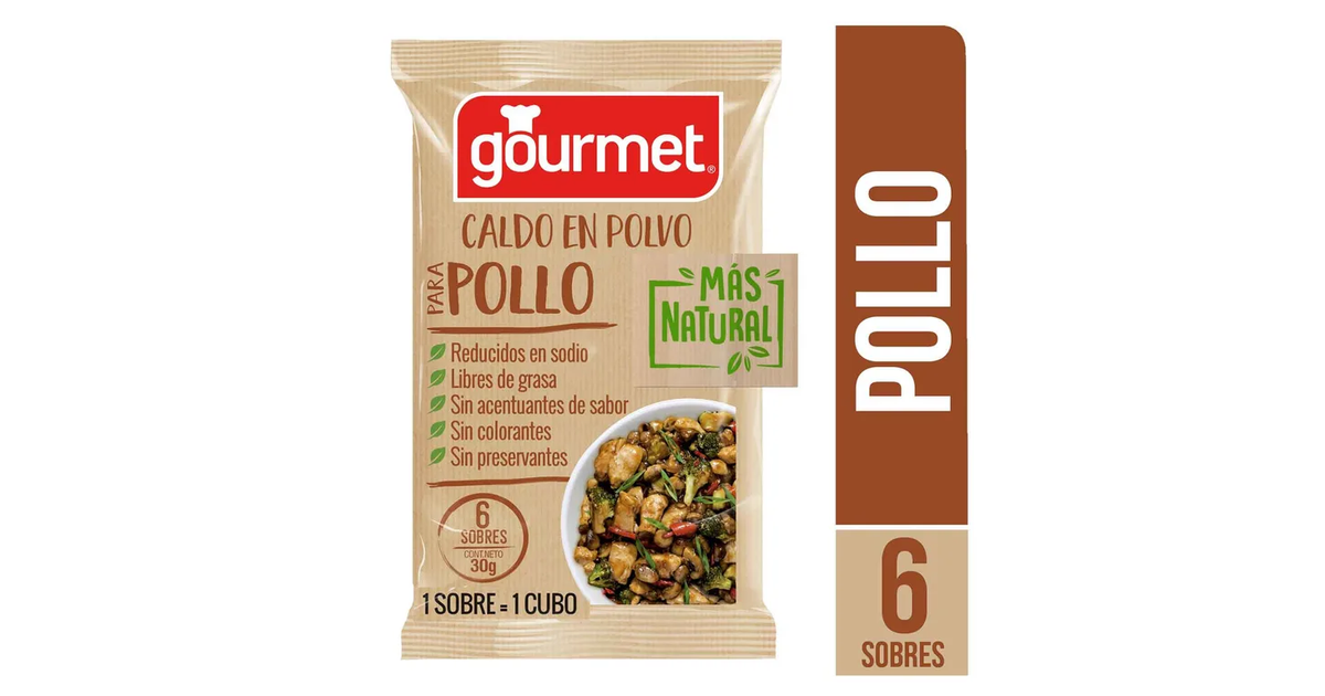 GOURMET Caldos Pollo Polvo (6 un. / 180 g.) | SoloTodo.cl