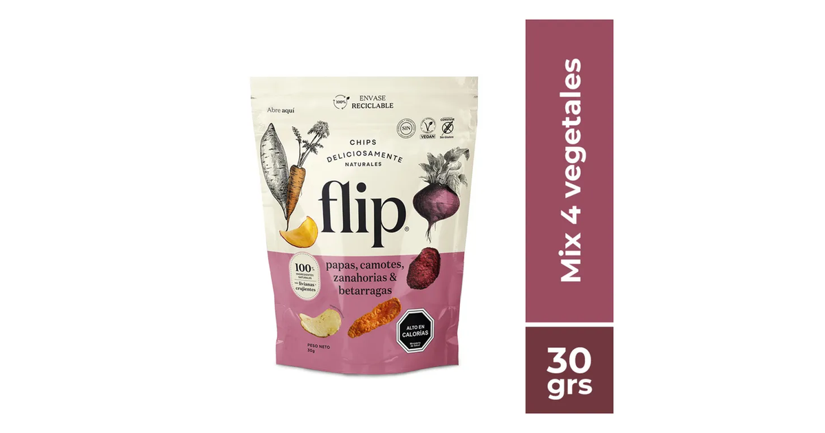 FLIP Chips Mix Flip Papa Camote Zanahoria Betarraga (30 g.) | SoloTodo.cl