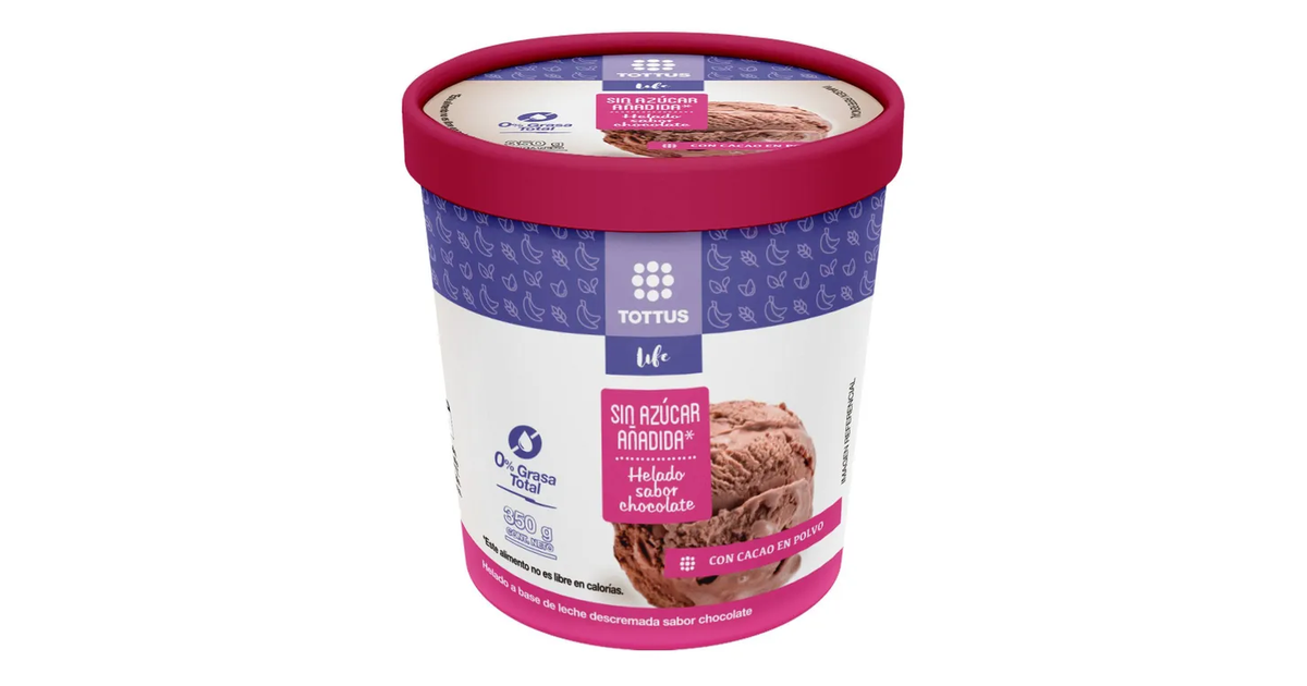 TOTTUS LIFE Helado Cero Chocolate (350 mL.) | SoloTodo.cl