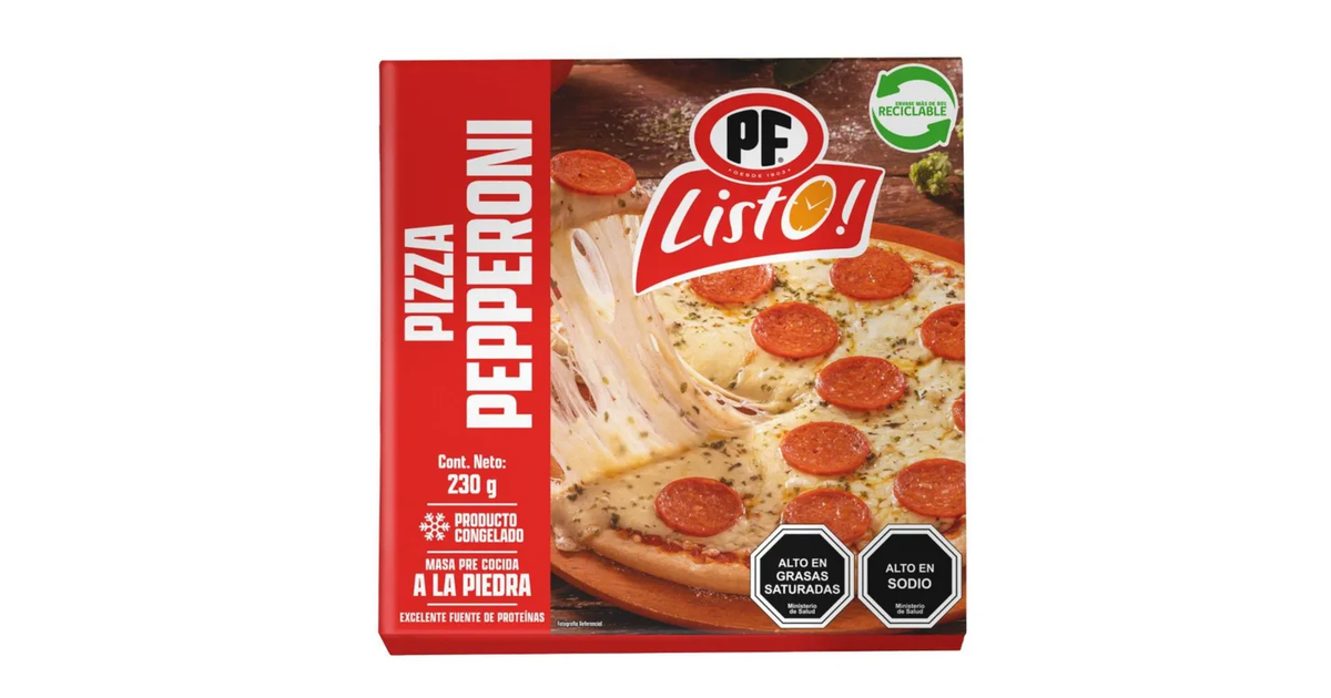 PF LISTO Pizza Pepperoni Congelada (230 g.) | SoloTodo.cl