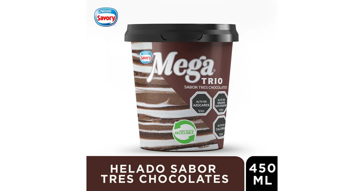 MEGA HELADO CHOCOLATE TRIO (450 mL.) | SoloTodo.cl