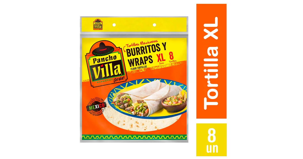 PANCHO VILLA Tortillas Mexicanas Burritos Wrasp (8 un.) | SoloTodo.cl