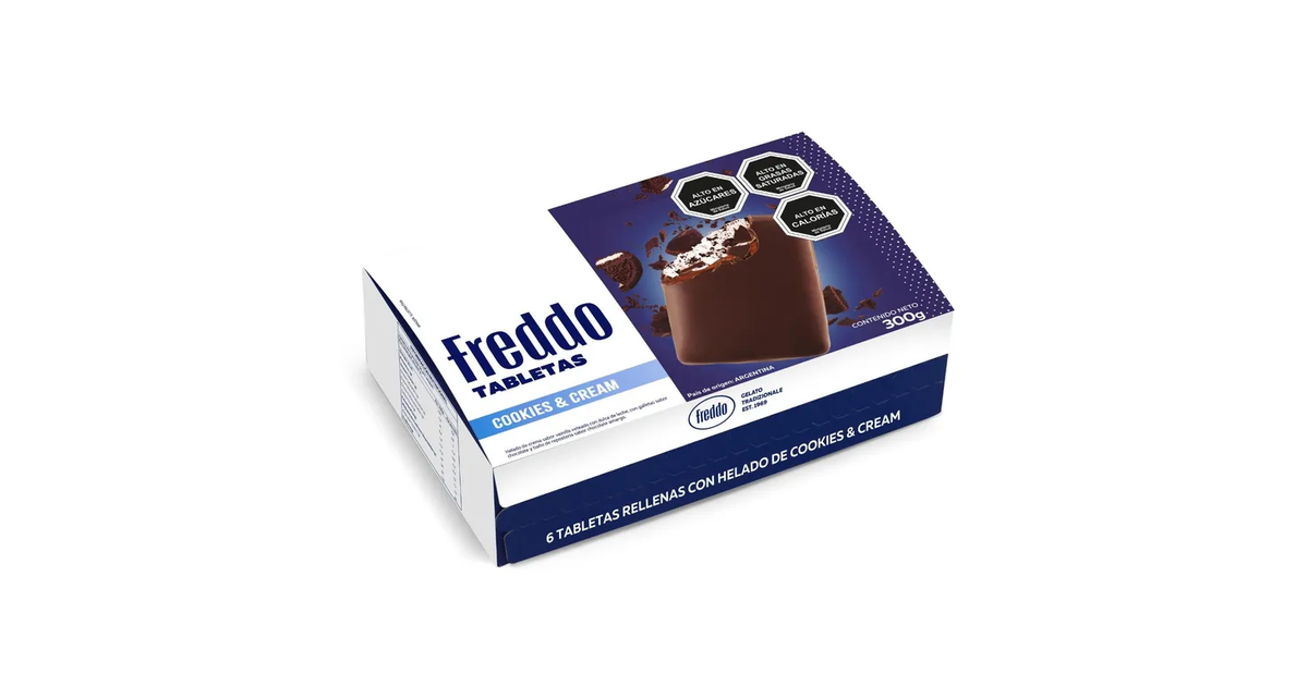 FREDDO Tabletas Multipack Rellenas con Helado Cookies and Cream (6 un ...