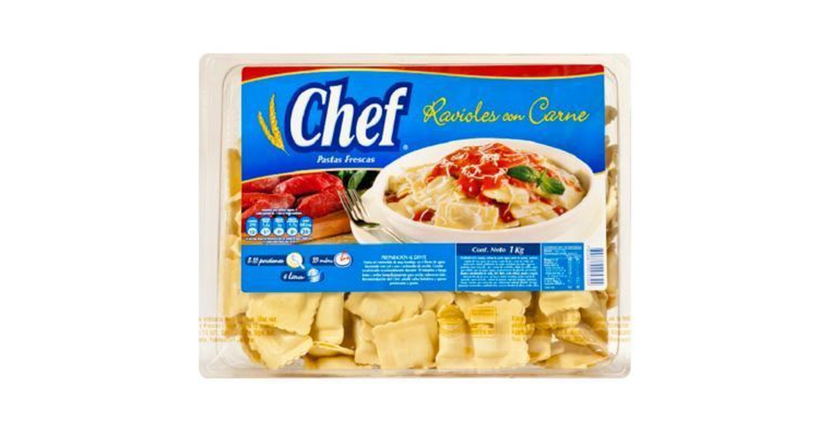 CHEF RAVIOLI CARNE (1000 g.) | SoloTodo.cl