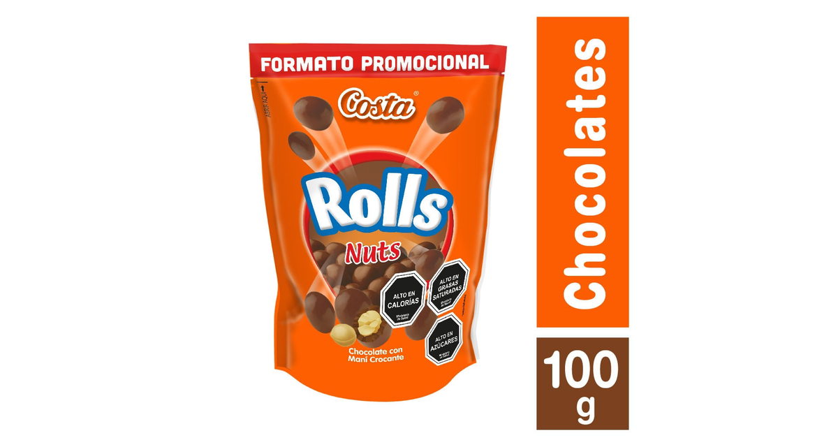 Costa Chocolate Rolls nuts doypack (100 g.) | SoloTodo.cl