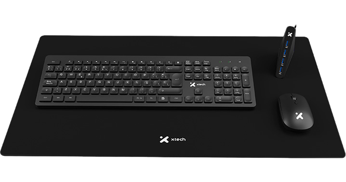 Xtech MM Keyboard WLS + Mouse WLS + Mouse Pad XL and USB 3.0 Hub Kit ...