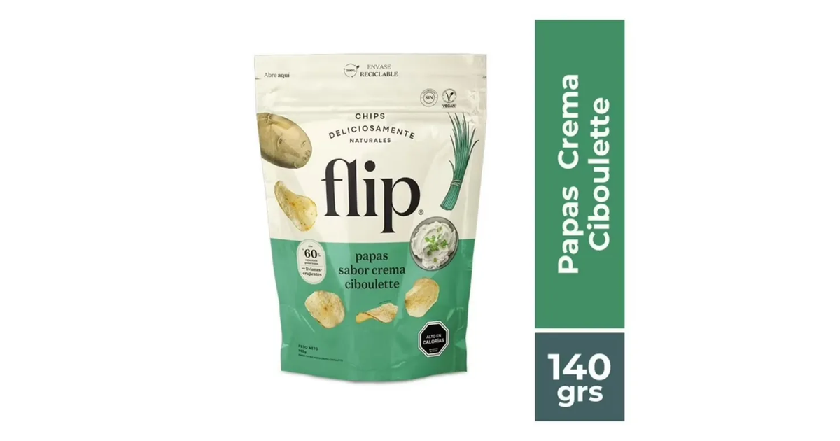 FLIP Chips Papas Sabor Crema Ciboulette (140 g.) | SoloTodo.cl