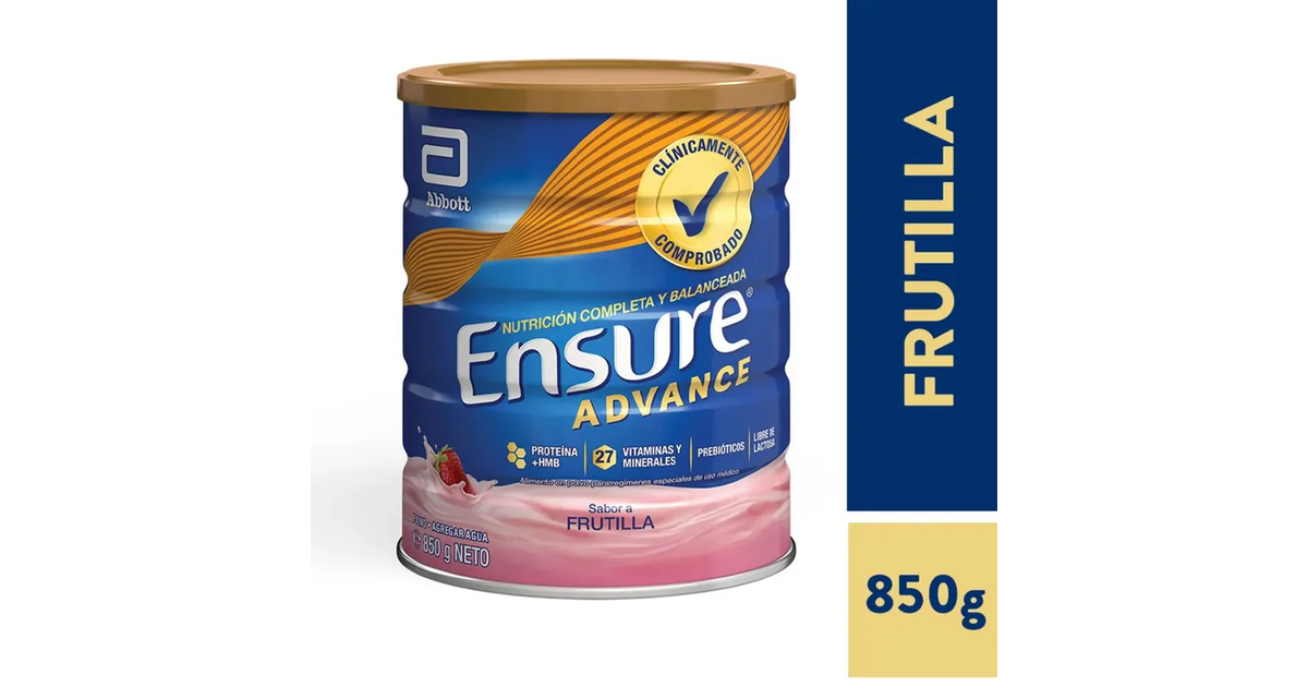 ENSURE ADVANCE Alimento en Polvo Ensure Advance Sabor Frutilla (850 g ...