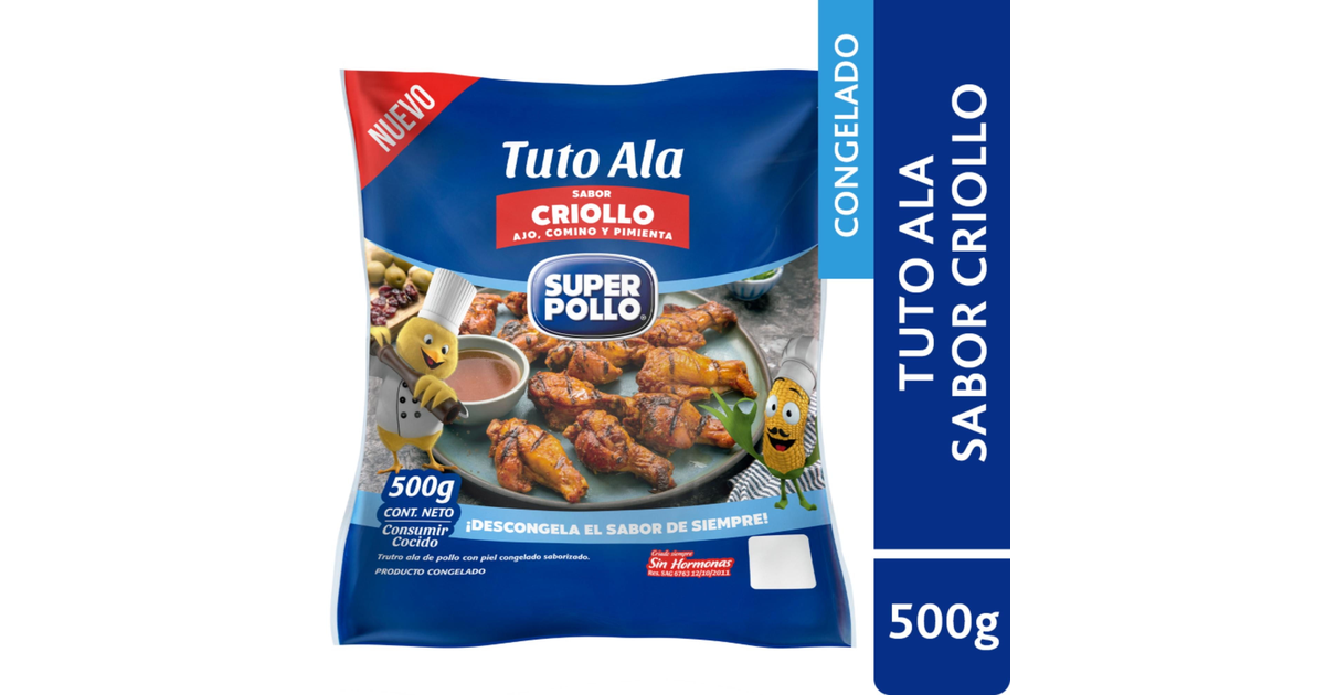 Super Pollo Pollo Tuto Ala Criollo (500 g.) | SoloTodo.cl
