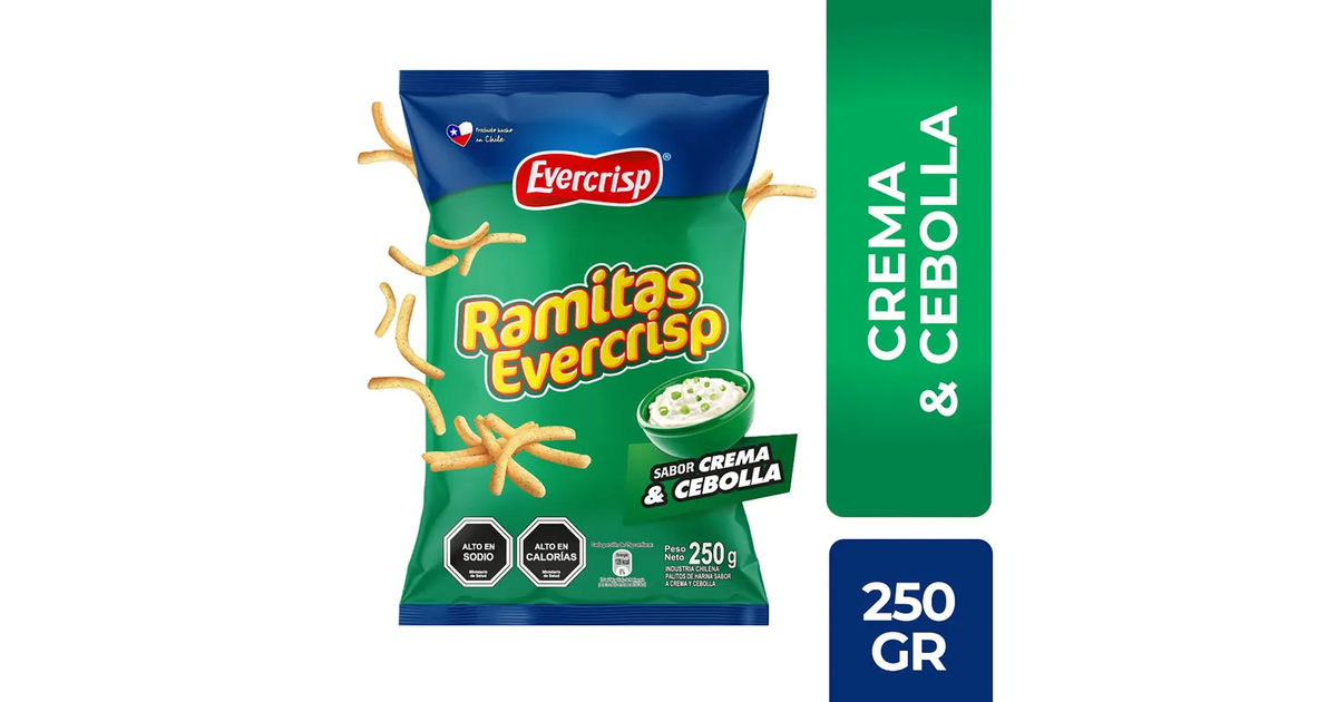 EVERCRISP Ramitas Sabor Crema y Cebolla (250 g.) | SoloTodo.cl
