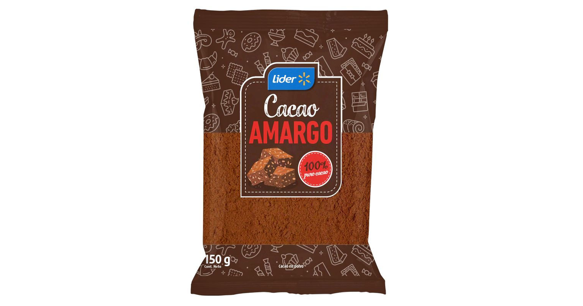 Lider Cacao Natural En Polvo Amargo 150 g (150 g.) | SoloTodo.cl