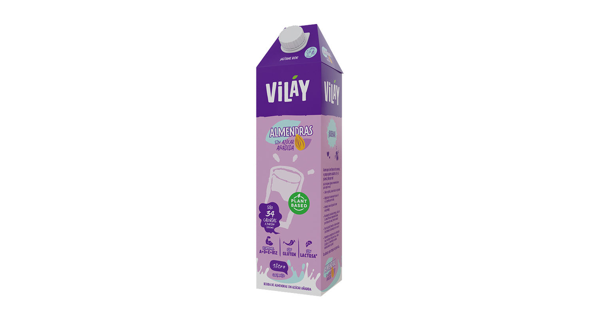 Vilay Bebida Vegetal Almendras Sabor Original Sin Azúcar 1 L (1000 mL ...