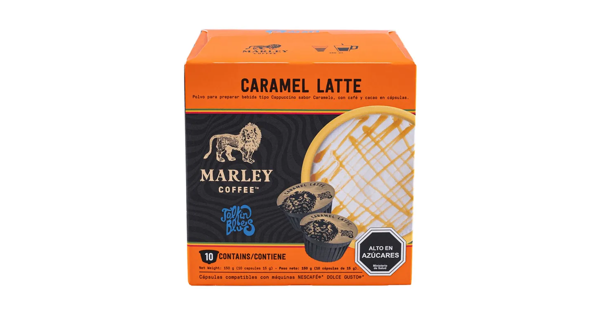 MARLEY COFFEE Cápsulas de Café Caramel Latte Talk in Blues (10 un ...