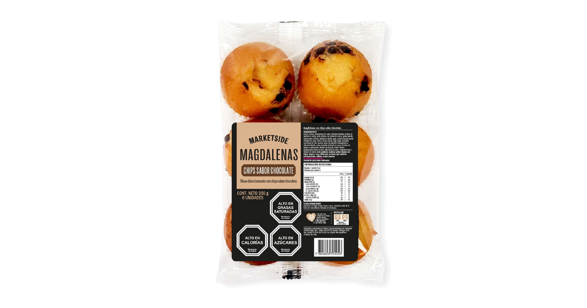 Marketside Magdalena chips sabor chocolate (6 un. / 300 g.) | SoloTodo.cl