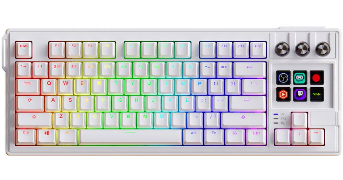 Exodia Mantra K1 Pro Stream Deck (White / Red Switch) | SoloTodo.cl