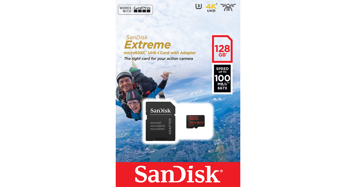 SanDisk Extreme microSDHC / microSDXC 128 GB UHS-I (Speed Class 3 ...