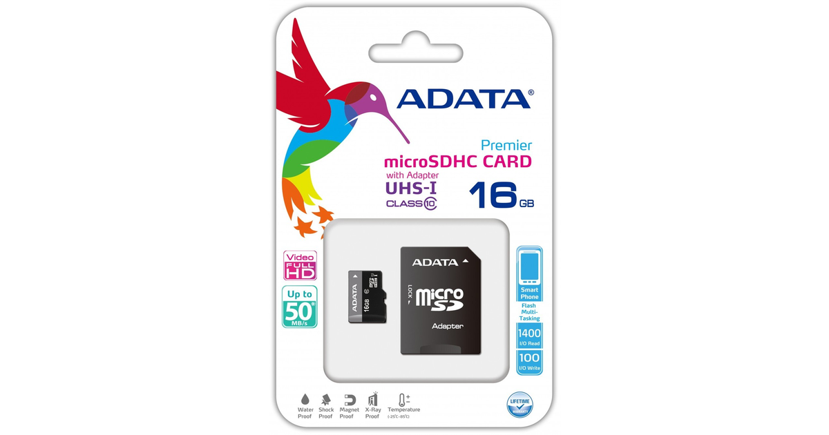 Adata Premier microSDHC / microSDXC 16 GB Class 10 / UHS Class 1 (U1 ...