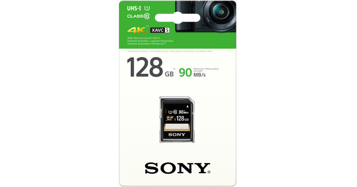 Sony SDHC / SDXC 128 GB Class 10 / UHS Class 1 (U1) / Video Class 10 ...