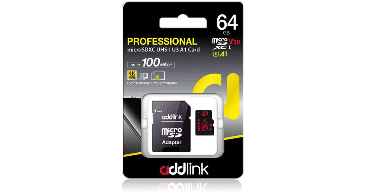 Addlink Professional microSDXC 64 GB UHS-I (Speed Class 3 / Video Speed ...