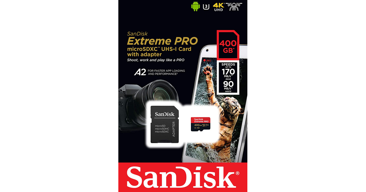 SanDisk Extreme Pro microSDHC / microSDXC 400 GB UHS-I (Speed Class 3 ...