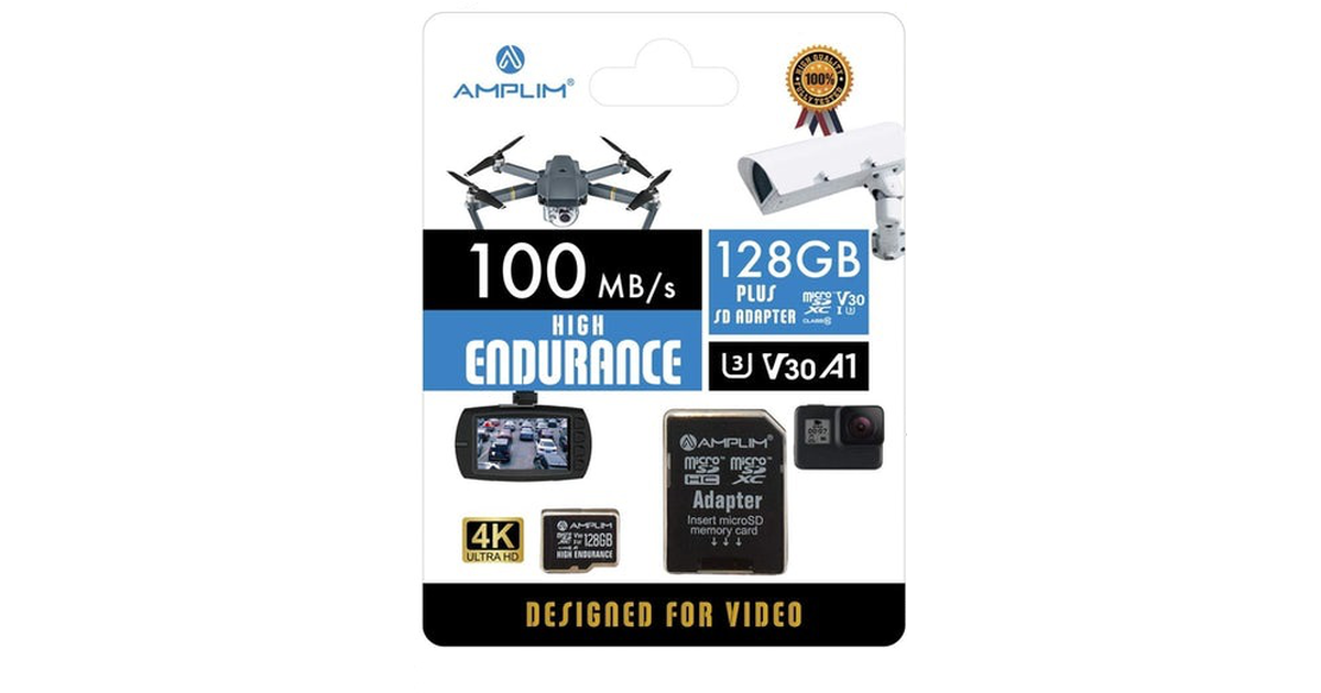 Amplim High Endurance microSDHC / microSDXC 128 GB UHS-I (Speed Class 3 ...
