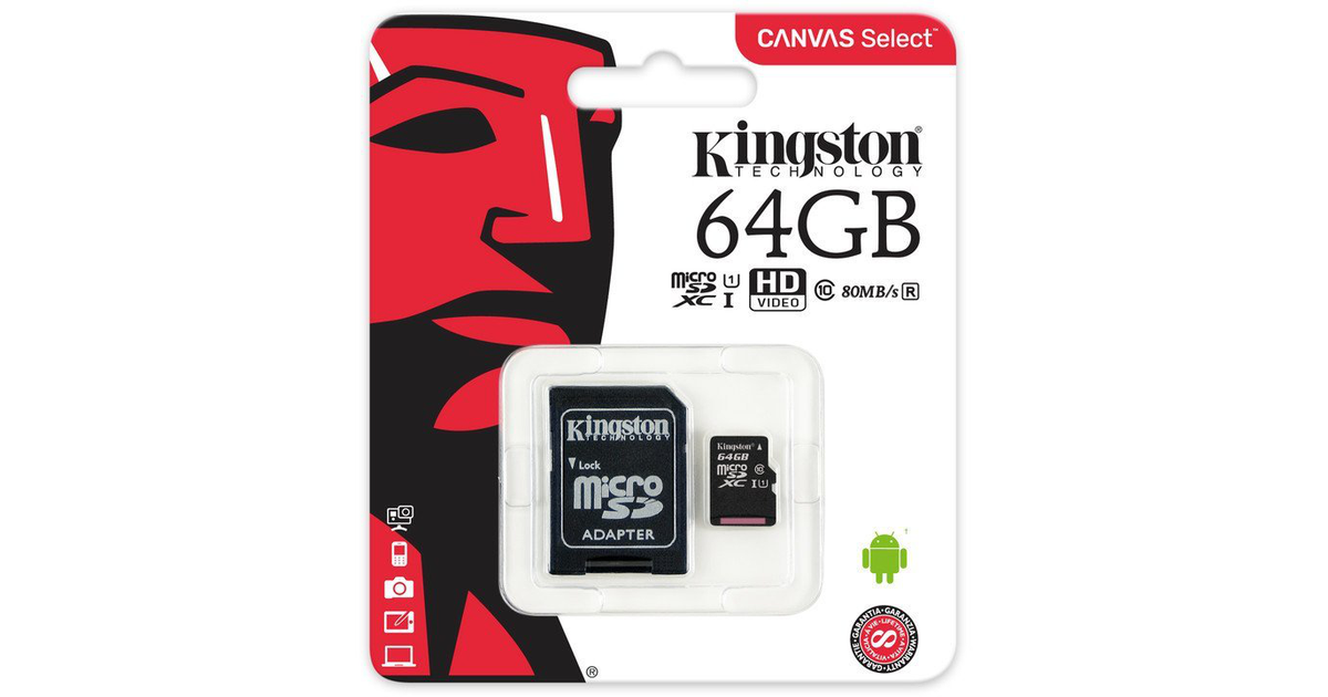 Kingston Canvas Select microSDHC / microSDXC 64 GB Class 10 / UHS Class ...
