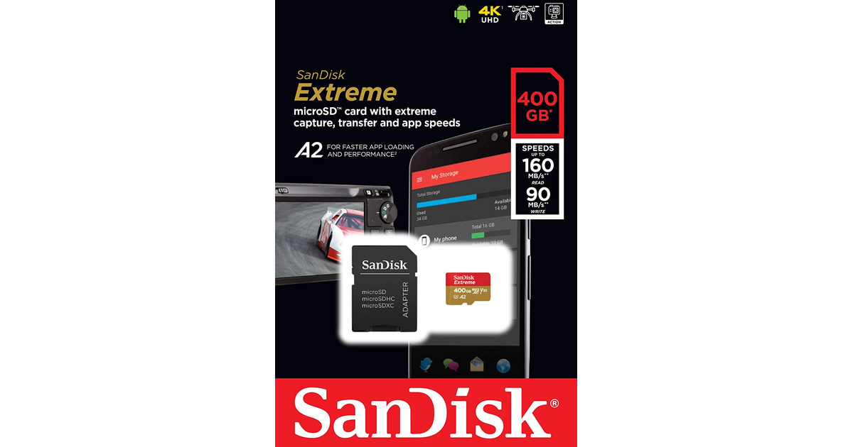 SanDisk Extreme microSDHC / microSDXC 400 GB UHS-I (Speed Class 3 ...