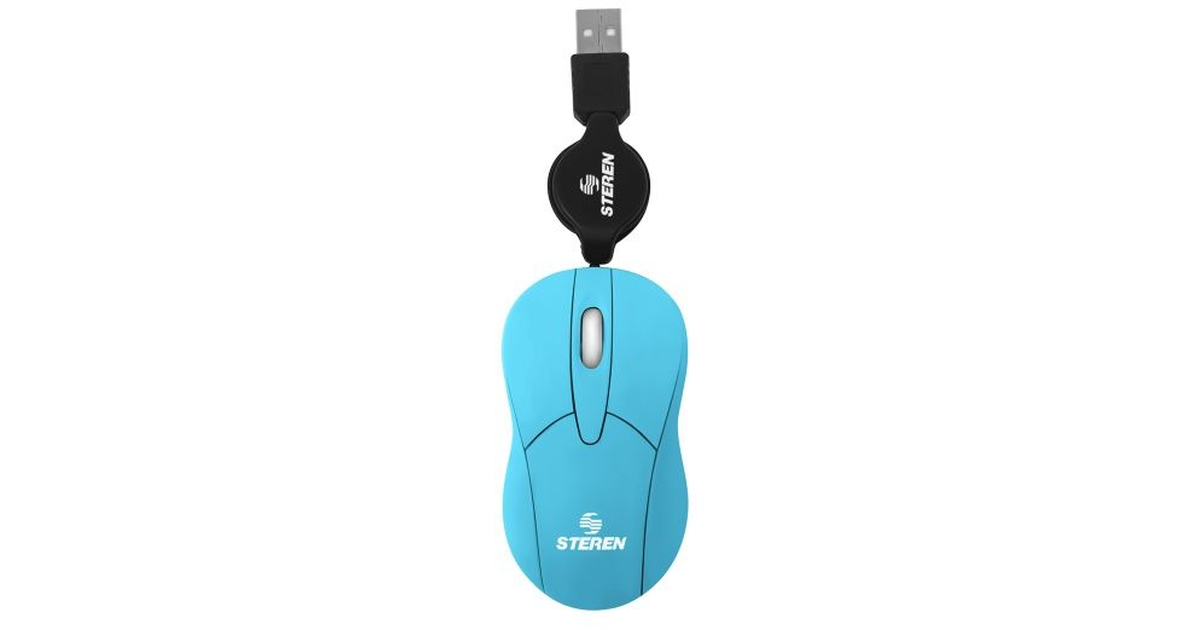 Steren Mouse Retráctil 5253 - Azul (COM-5253AZ) | SoloTodo.cl